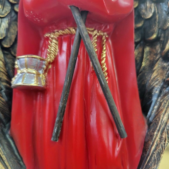 Art | Santa Muerte Red 12 Holy Death Statue With Wings And Two Scythes ...